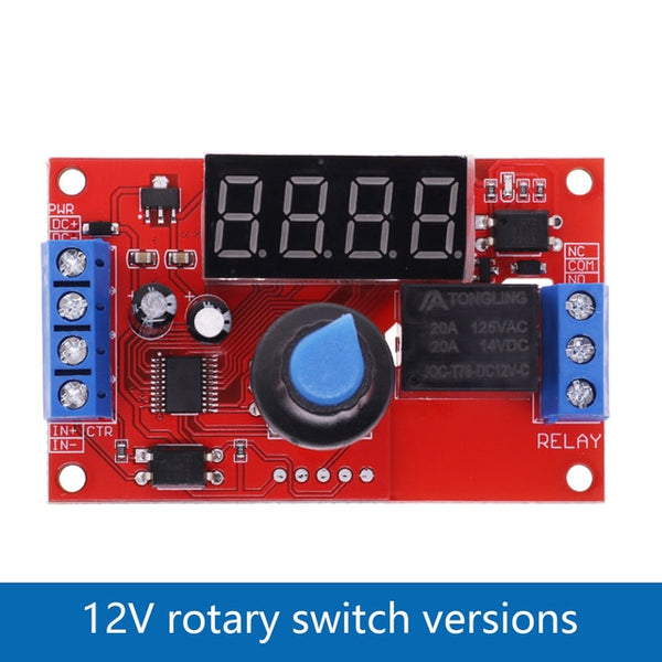 DC 12V 10A Adjustable Time Delay Relay Module LED Digital Timer Rotary – eElectronicParts