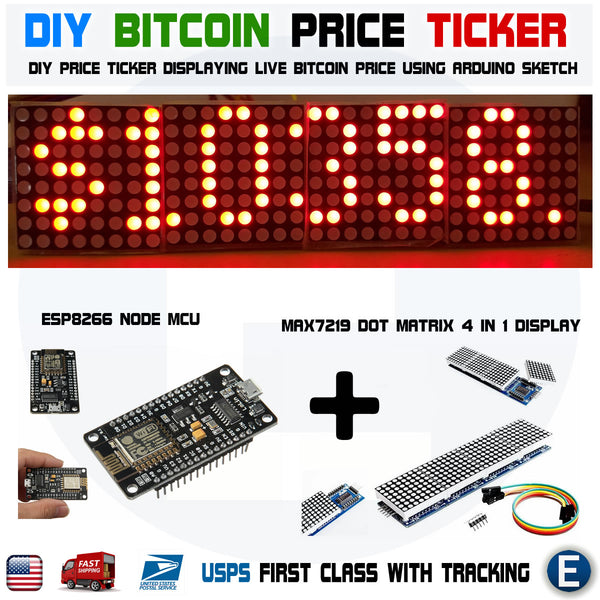 DIY Arduino Bitcoin Crypto Coin Price Ticker Red LED Dot Matrix Displa – eElectronicParts