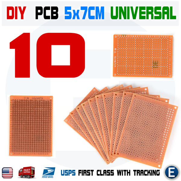 10pcs Prototype Paper Copper PCB Universal Matrix Circuit Board 5x7cm ...