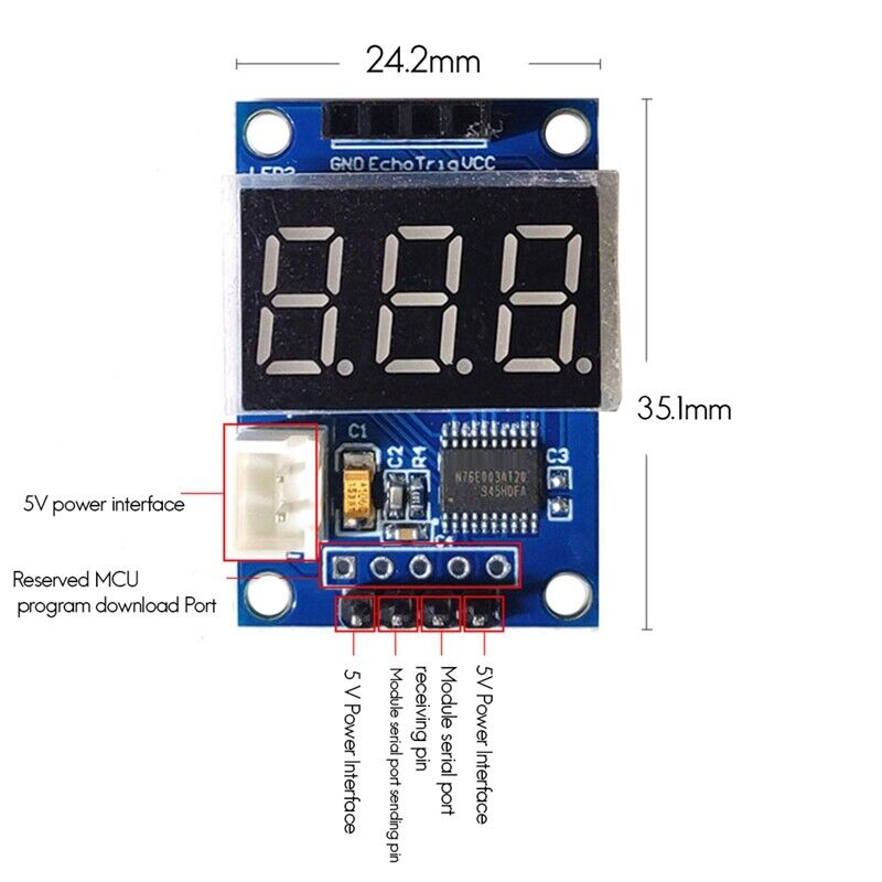 Hc Sr04 Ultrasonic Sensor Ranging Module Test Board Serial Output Di