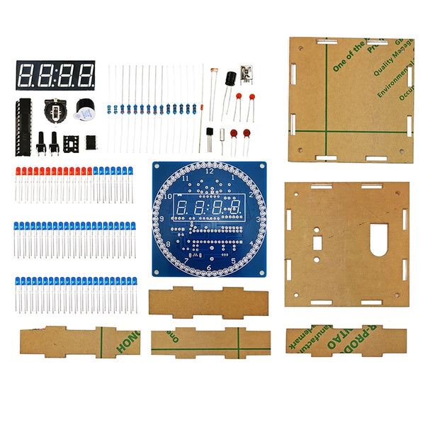 DIY Rotating Digital LED Display Module Alarm Electronic Clock Kit + E ...