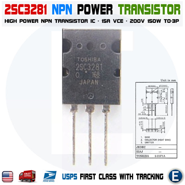 2SA1302 + 2SC3281 Audio Power Toshiba Transistors 15A 200V 150W TO-3P ...