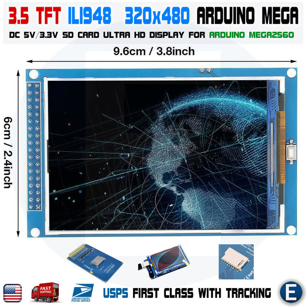 3.5 inch ILI948 TFT LCD screen module Ultra HD 320X480 for Arduino MEG ...