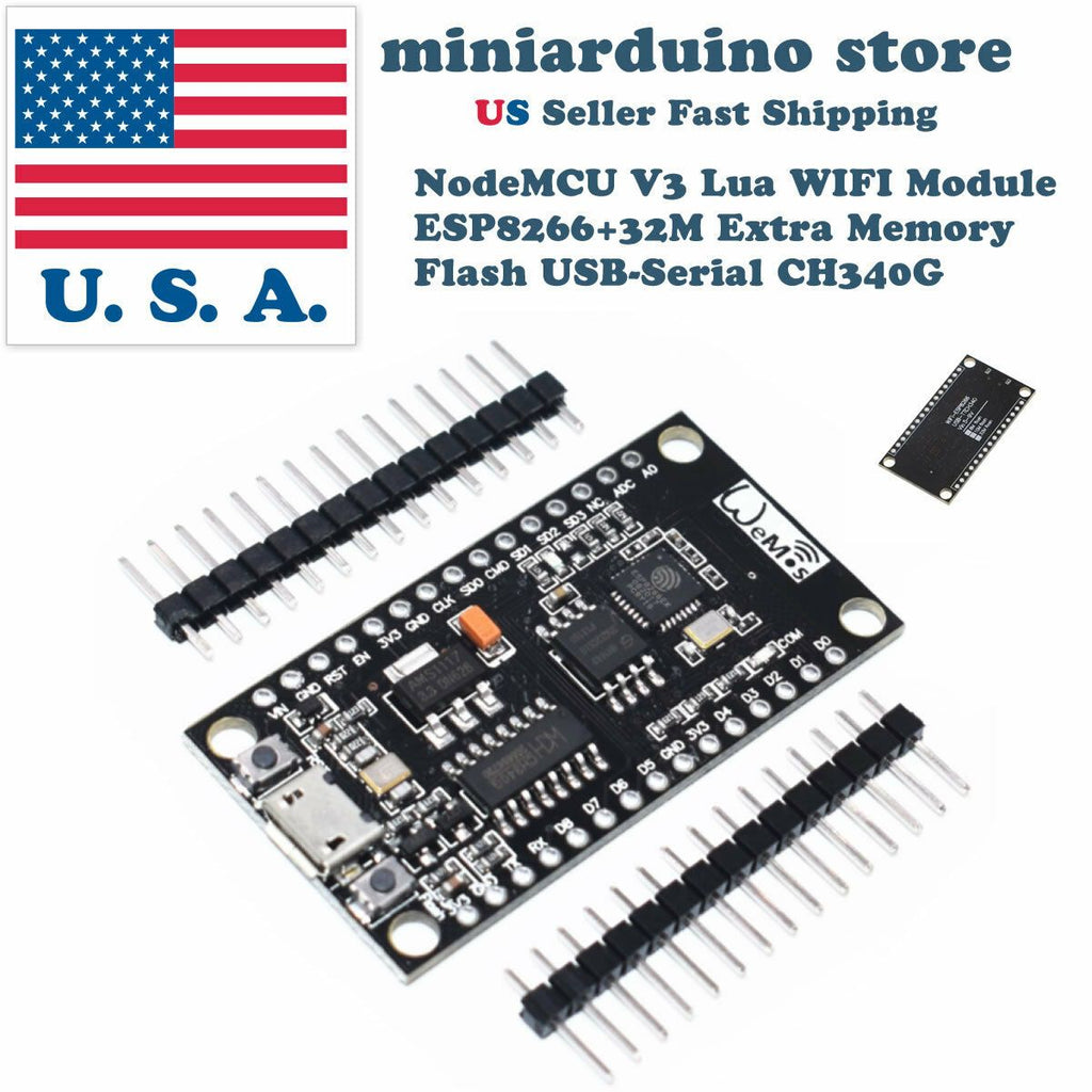 Nodemcu V3 Lua Wifi Module Esp826632m Extra Memory Flash Usb Serial C Eelectronicparts