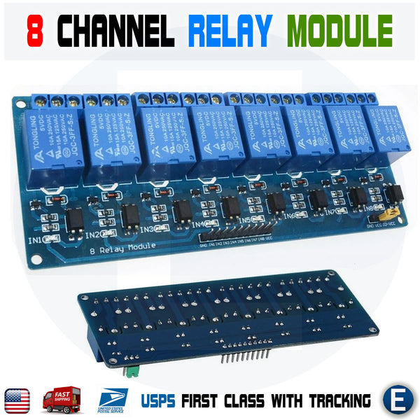 8 Channel 5V Relay Module Optocoupler Relay Output 8 way module for Ar ...