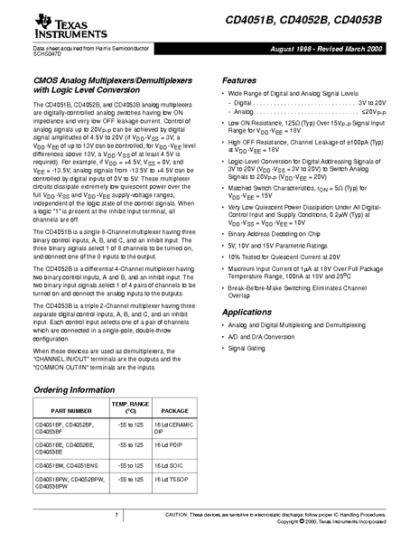 10pcs CD4051 CMOS Analog Multiplexer IC 4051 CD4051BE DIP-16 CD4051B ...