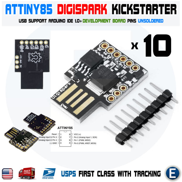 10pcs Mini Digispark Kickstarter ATTINY85 USB Development Micro Board ...
