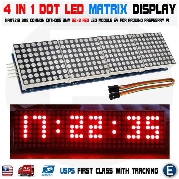 Arduino matrix led display module max7219 5p line 8x32 4 in 1 MCU Rasp ...