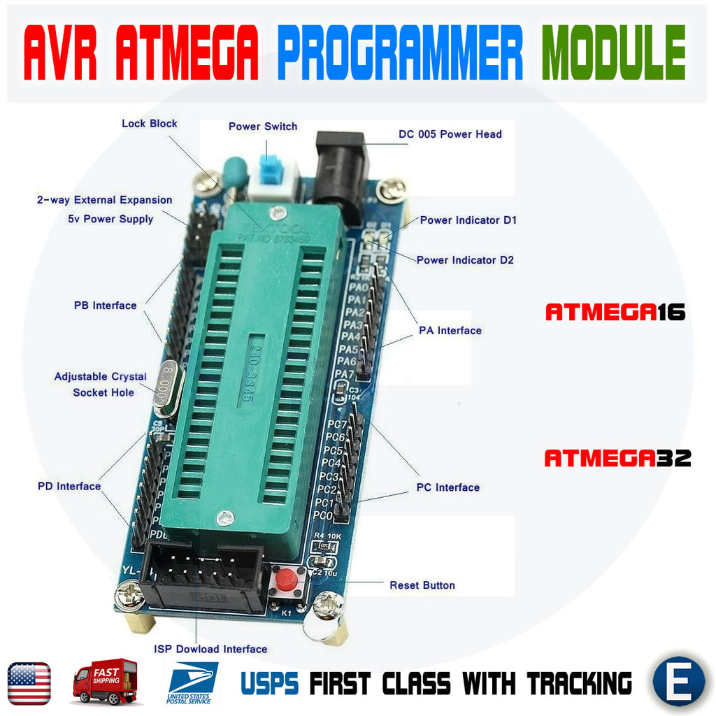 Atmega16 Atmega32 Isp Io Minimum System Development Board Avr Mini Sy