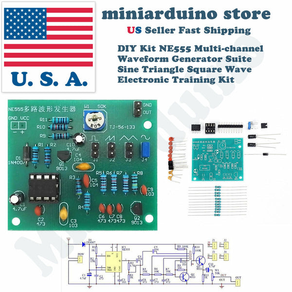Multi-Channel NE555 Waveform Generator Module Sine Triangle Square Wav ...