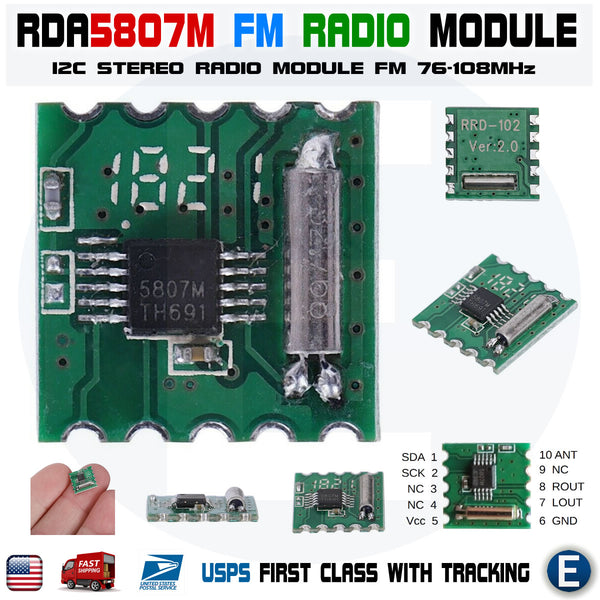RDA5807M FM Stereo Radio Wireless I2C Module RRD-102V2.0 for Arduino ...