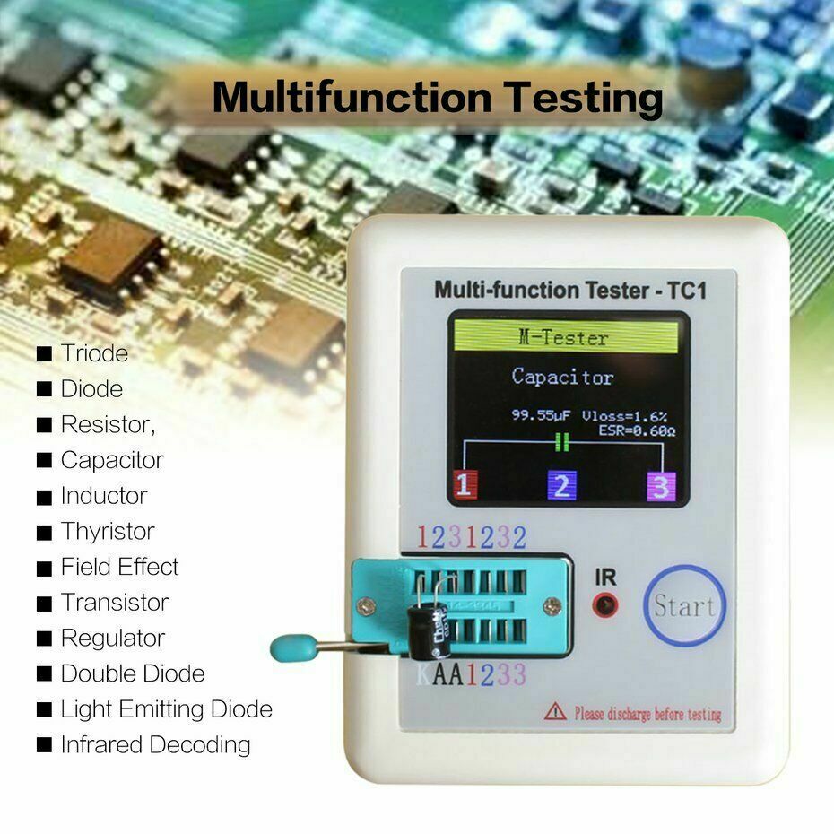 Capacitor Resistor Diode Tester WisTek Pocket Transistor Tester ...