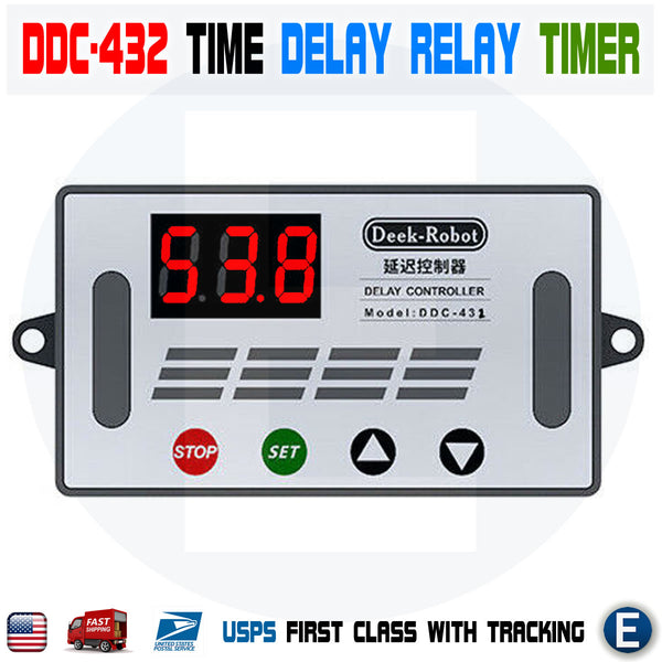 DDC-432 Time Delay Relay Timer LED Digital Display DC 5V-30V Dual MOS ...