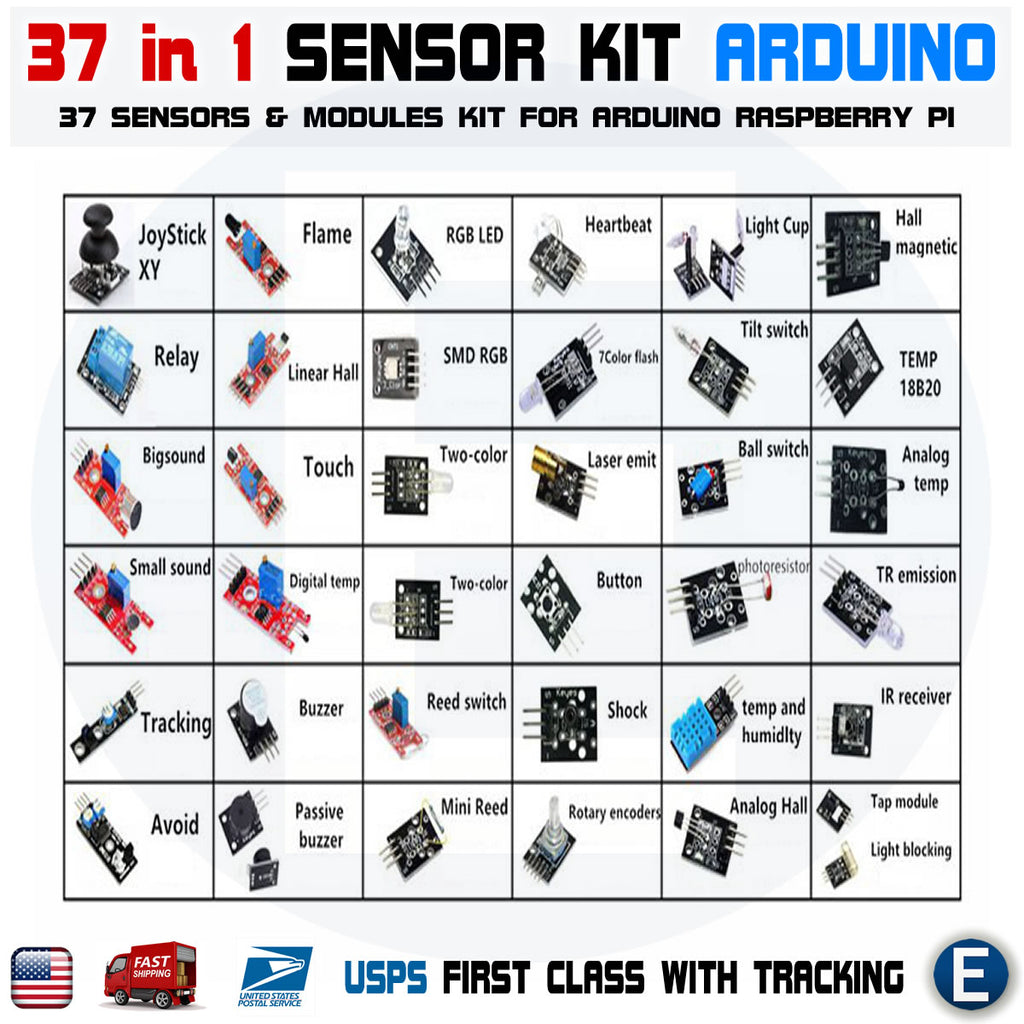 Ultimate 37 In 1 Sensor Modules Kit For Arduino And Mcu Raspberry Pi Eelectronicparts